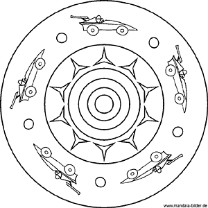 Auto Mandalas für Kinder zum Ausdrucken